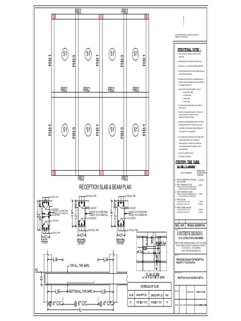 Reception Slab Structure Drawing-Model | PDF | Beam (Structure) | Concrete