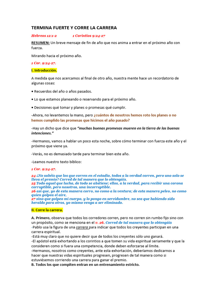 Termina Fuerte y Corre La Carrera (Recuperado Automáticamente) | PDF ...