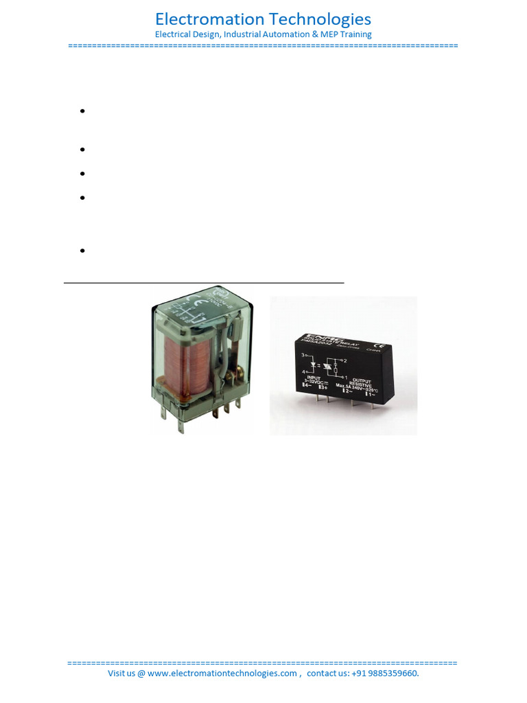 Module 1 Relay Logic and Field Devices | PDF | Relay | Switch