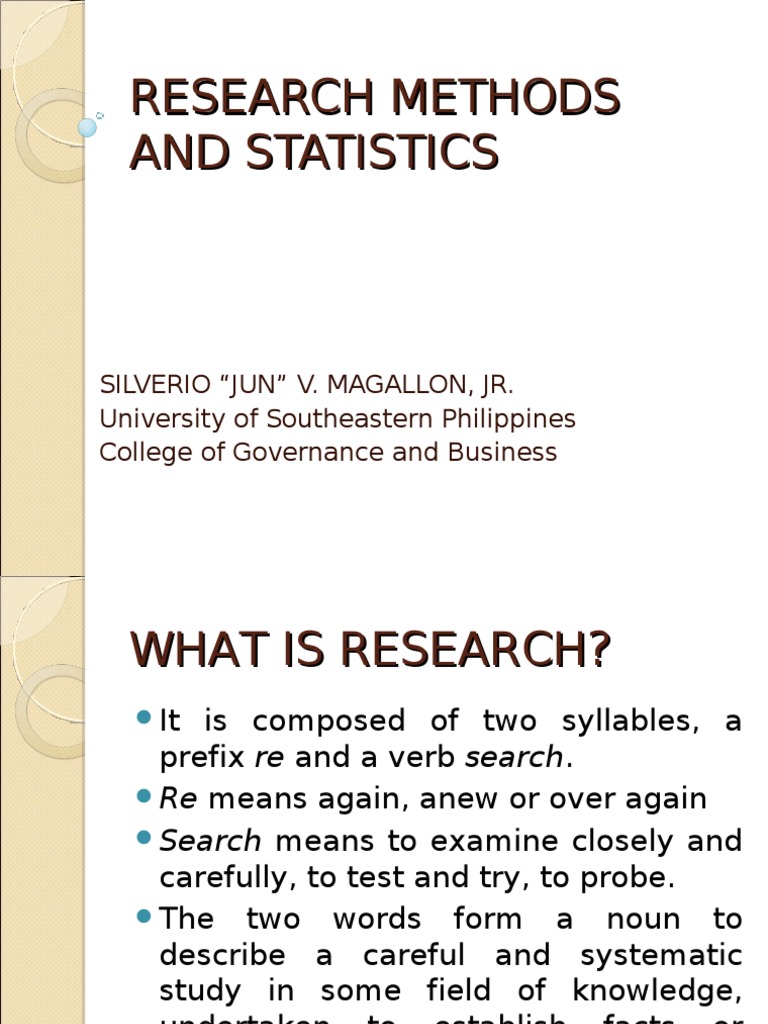 Lecture Note - Research Methods and Statistics | PDF | Quantitative ...