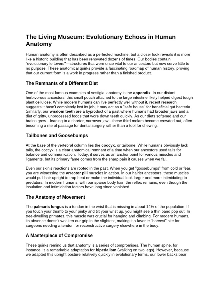 The Living Museum_ Evolutionary Echoes in Human Anatomy | PDF | Anatomy ...