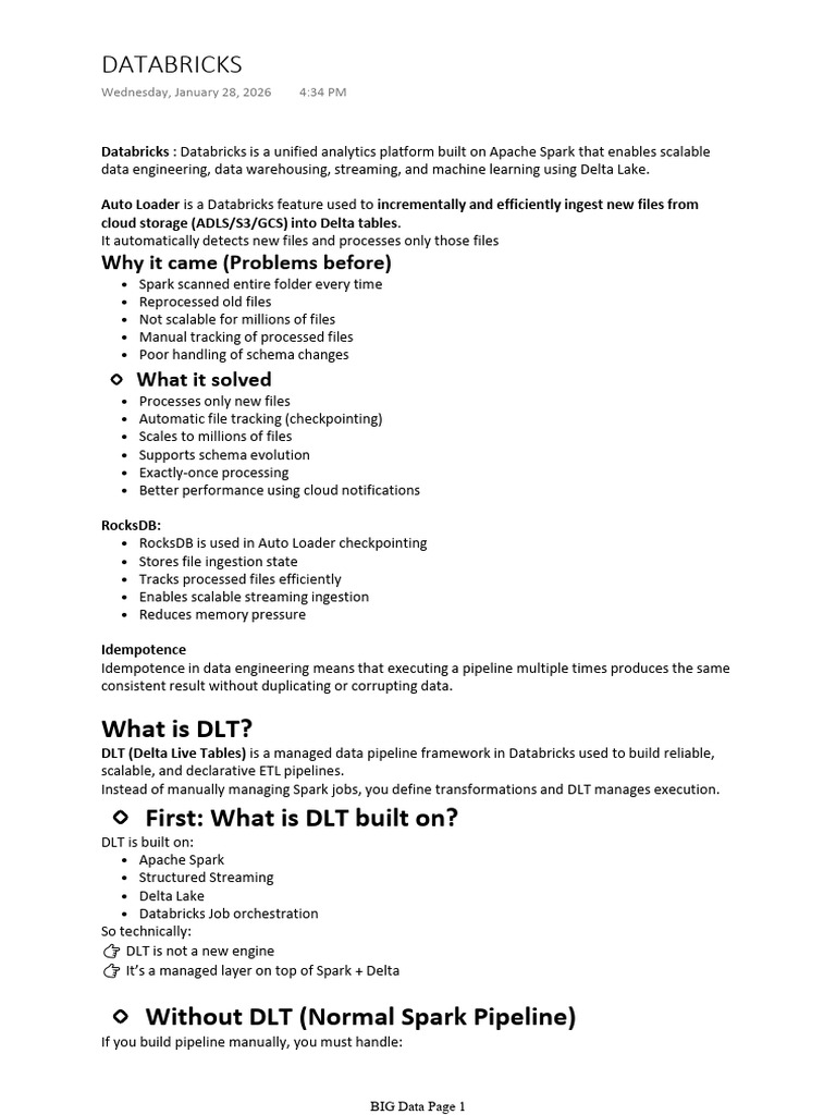 Big Data ,Db,Prasprk , Power Bi | PDF | Apache Spark | Information ...