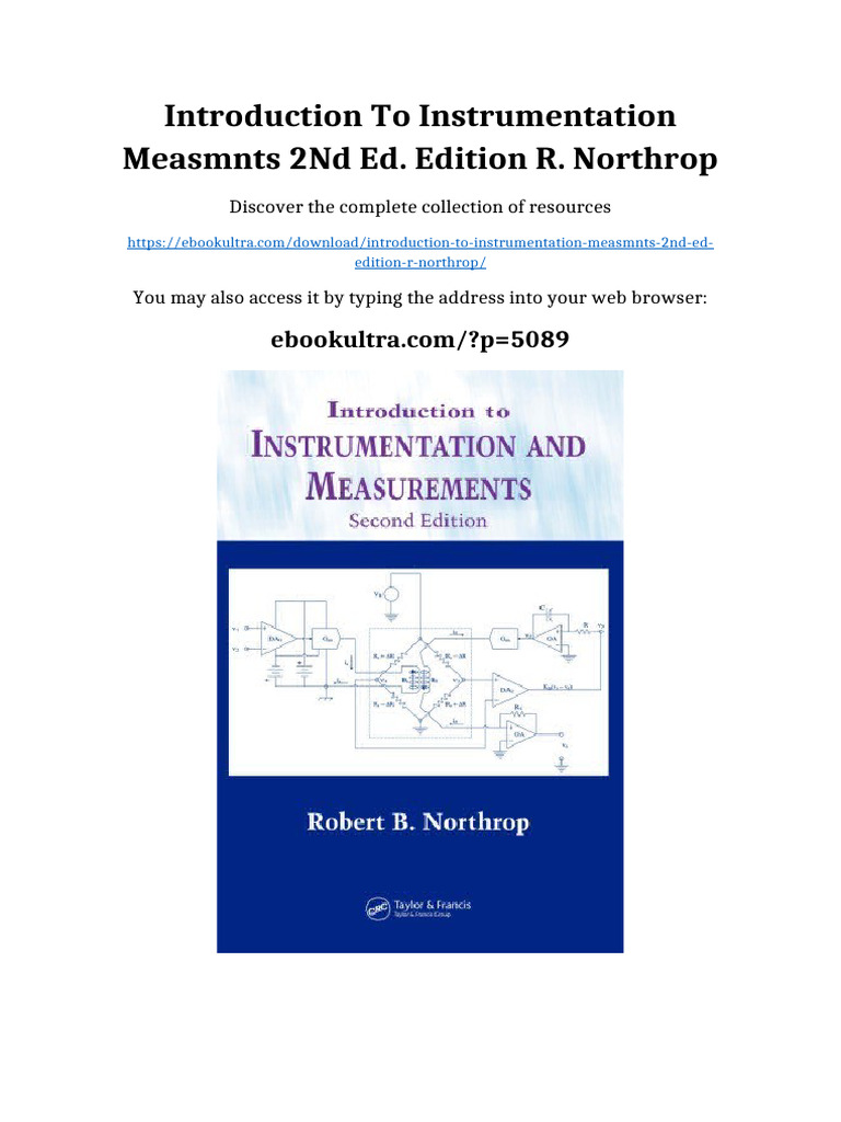 Introduction to Instrumentation Measmnts 2nd ed. Edition R. Northrop ...