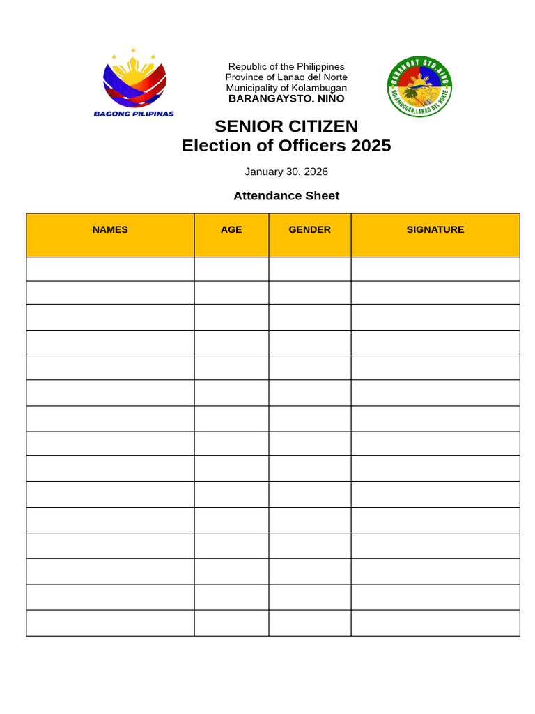 Attendance Senior | PDF