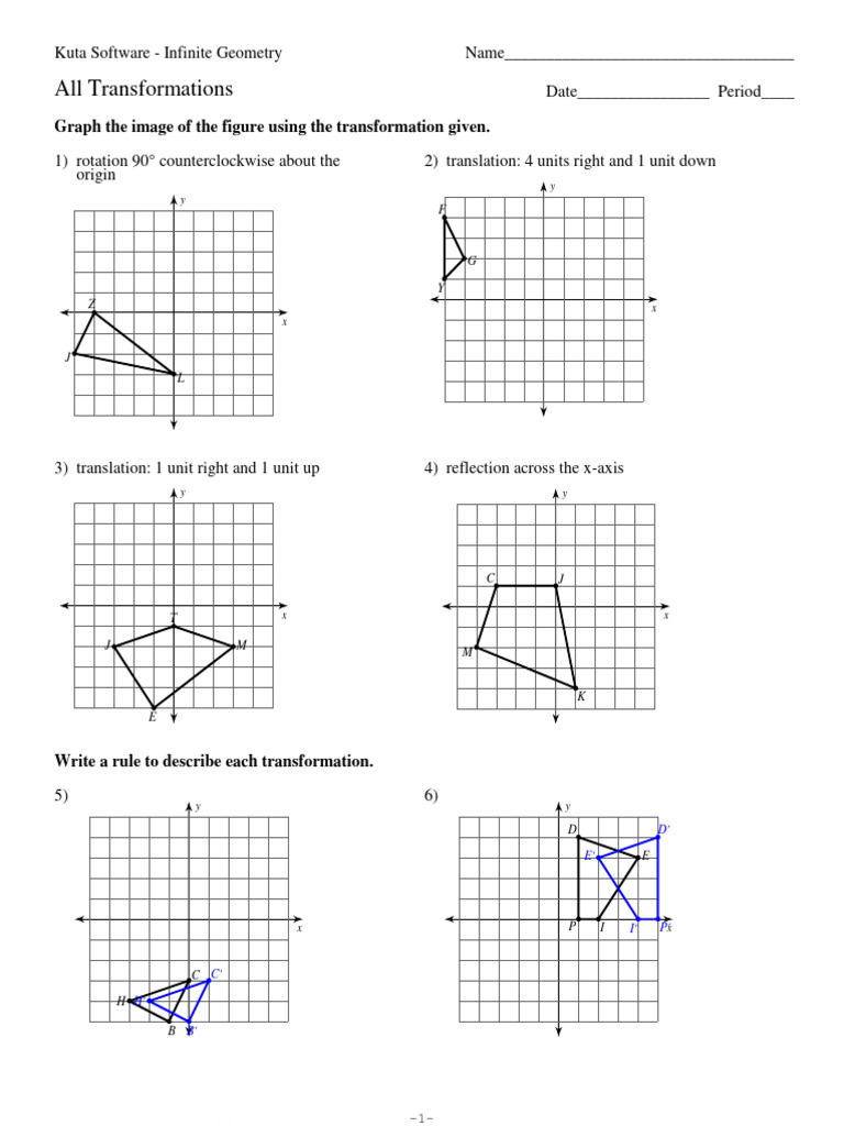 Rigid Body Transformations Worksheet | PDF | Geometry | Mathematical ...