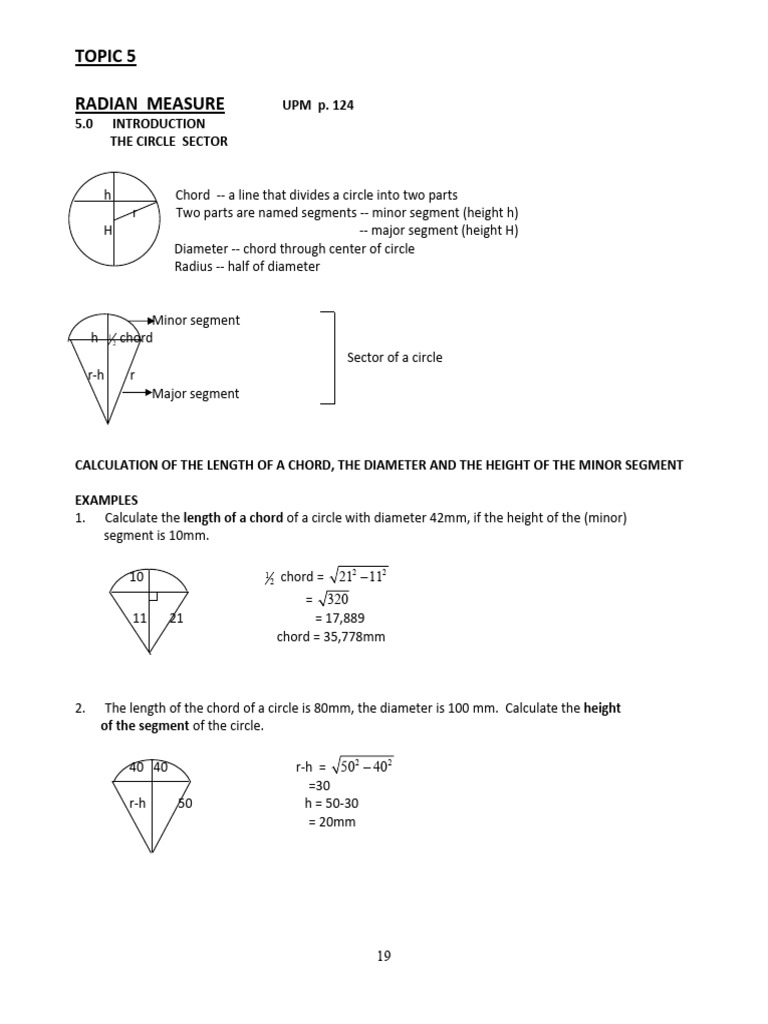 Unit 5 Radian Measure | PDF | Circle | Angle