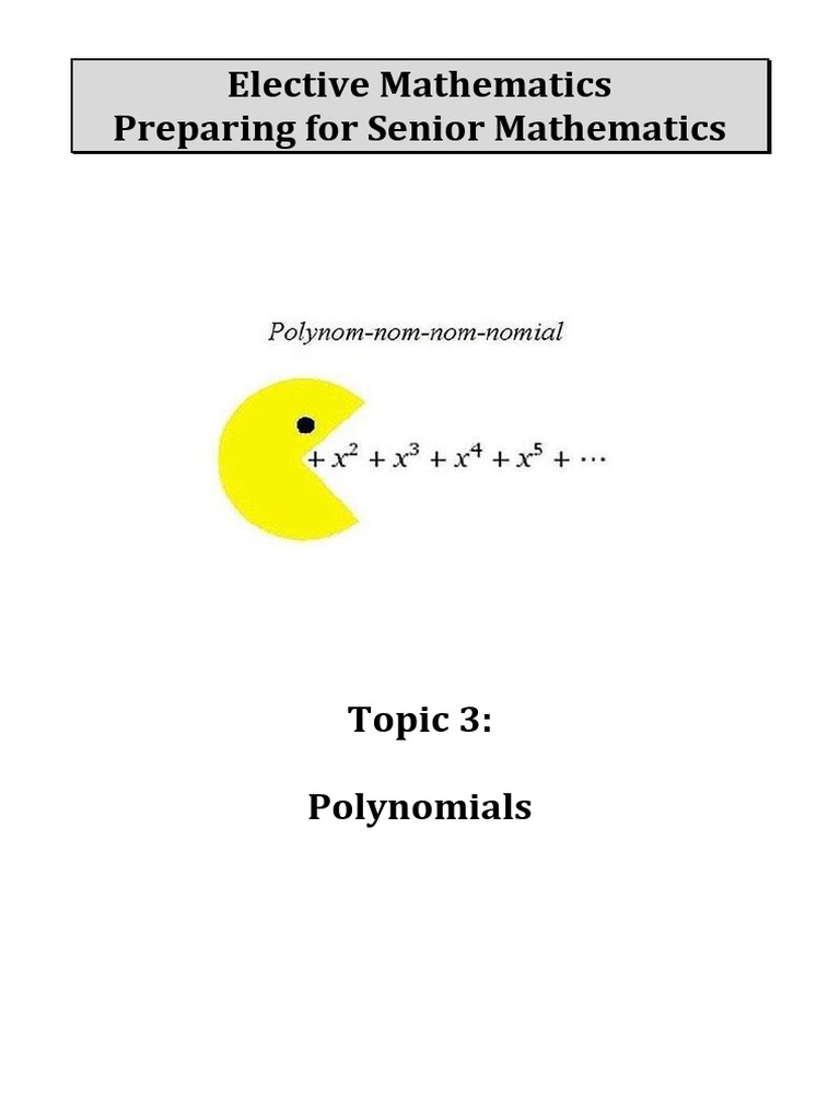 Polynomial Booklet 1 | PDF | Factorization | Polynomial