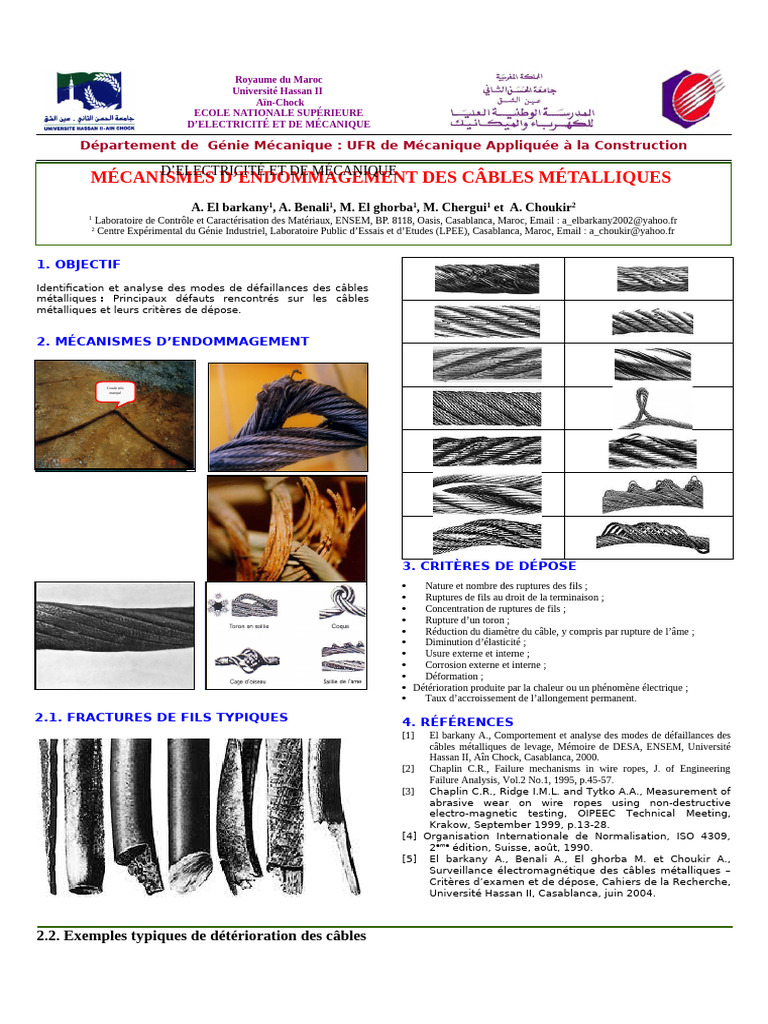Poster Dégradation Câble | PDF | Science des matériaux | Sciences physiques