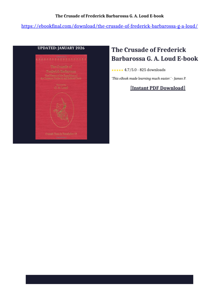The Crusade of Frederick Barbarossa G. A. Loud ebook latest chapter ...