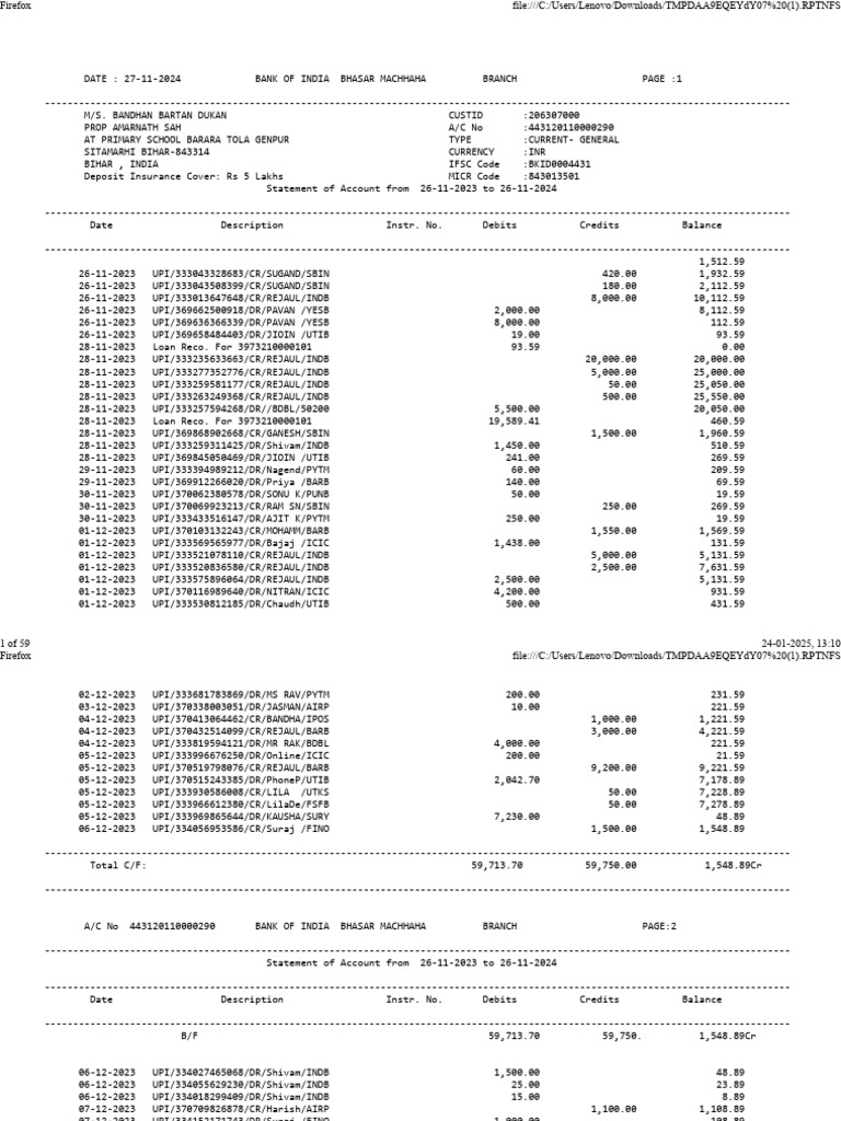 Statment | PDF | Debits And Credits | Accounting