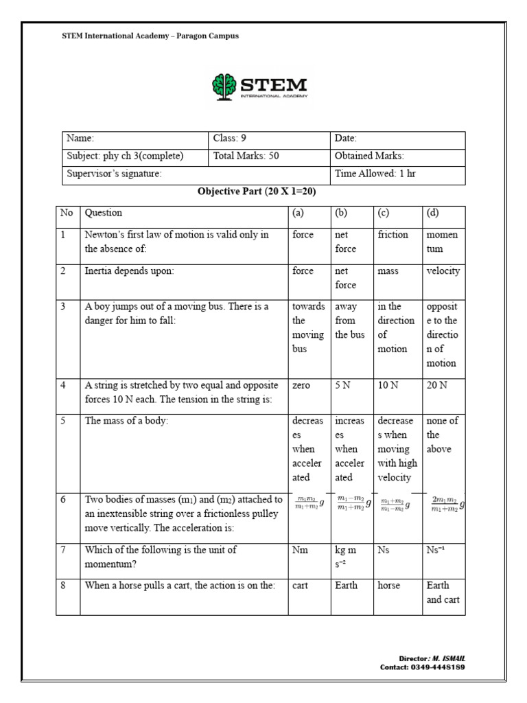physics ch 3|| grade 9th | PDF | Force | Friction