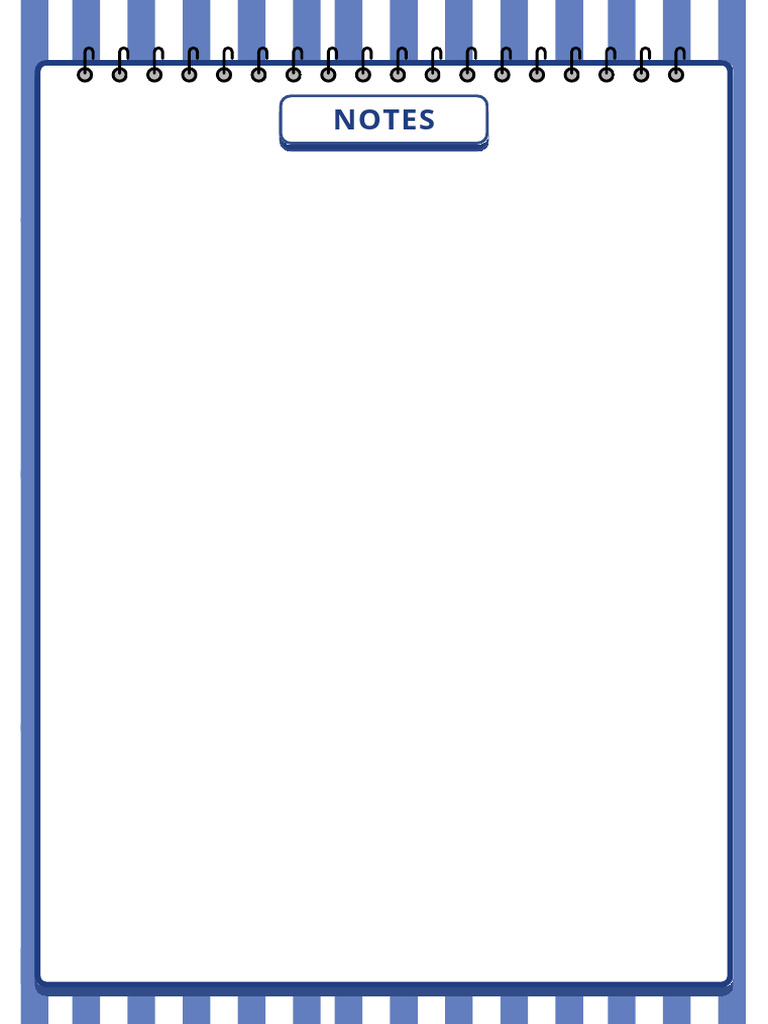 Blue and White Retro Simple Notes Frame Page Border A4 Document | PDF