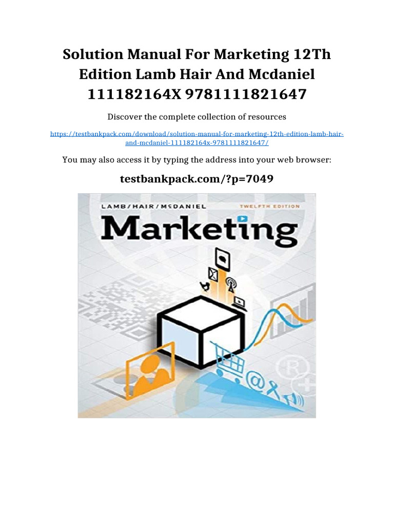 Solution Manual for Marketing 12th Edition Lamb Hair and McDaniel ...