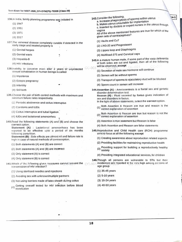 TE Paper - Reproductive Health | PDF | Birth Control | Abortion
