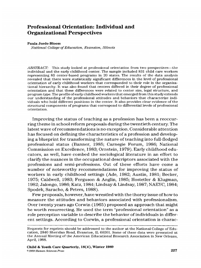 Jorde Bloom1989 | PDF | Teachers | Internal Consistency