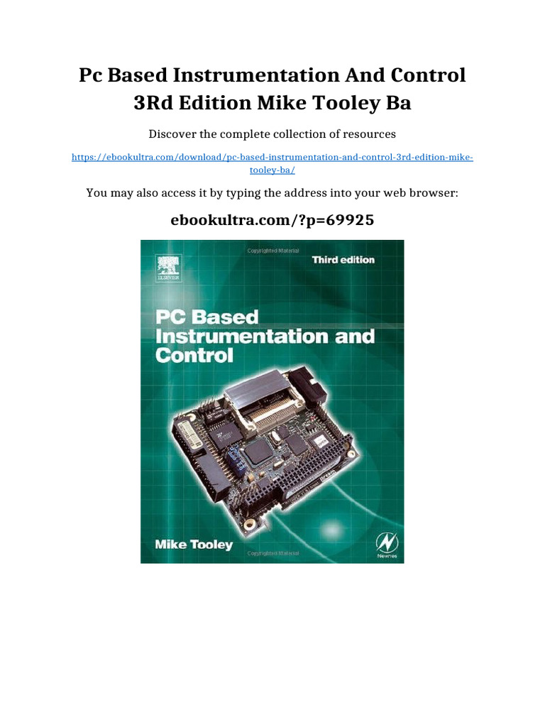PC Based Instrumentation and Control 3rd Edition Mike Tooley Ba Ready ...