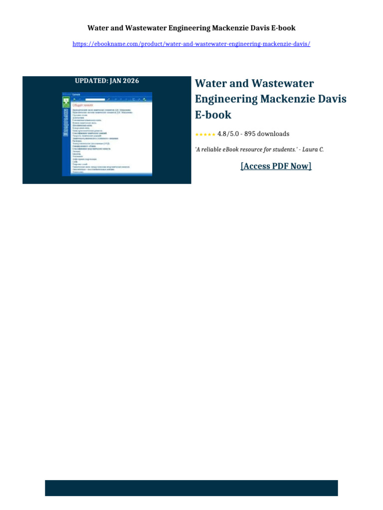 Water and Wastewater Engineering Mackenzie Davis ebook testbank ...
