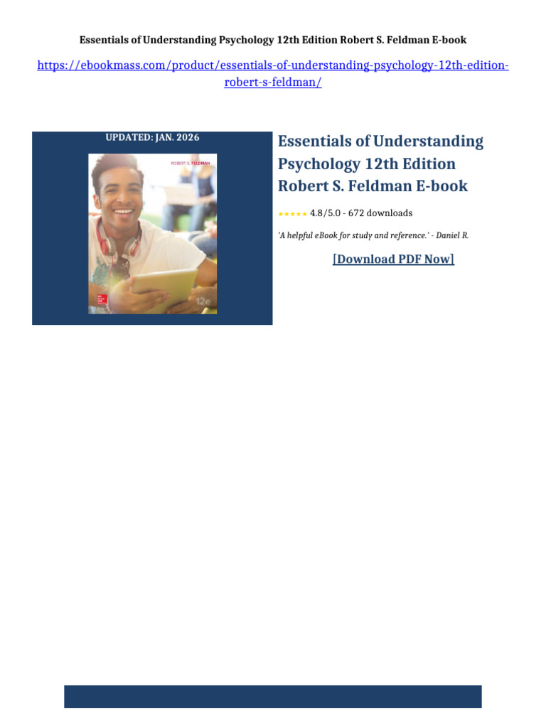 Essentials of Understanding Psychology 12th Edition Robert S. Feldman ...