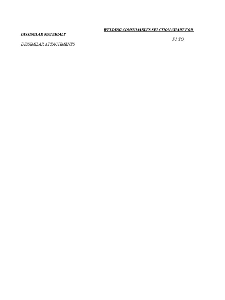 Welding Consumables Selection Chart | PDF