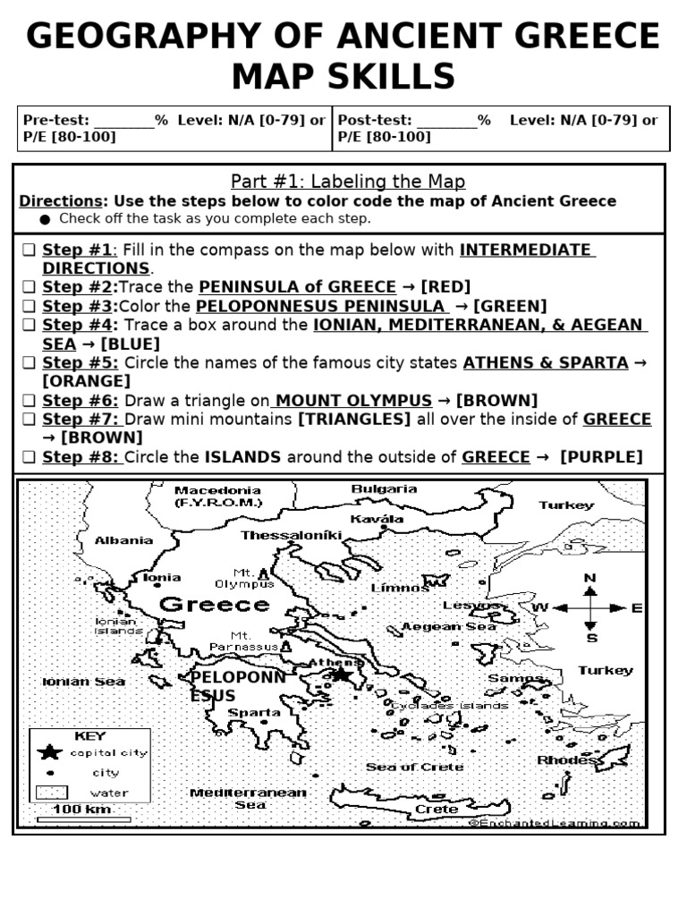 Geography Map Skills Greece 2017-2018 | PDF | Greece | Ancient Greece