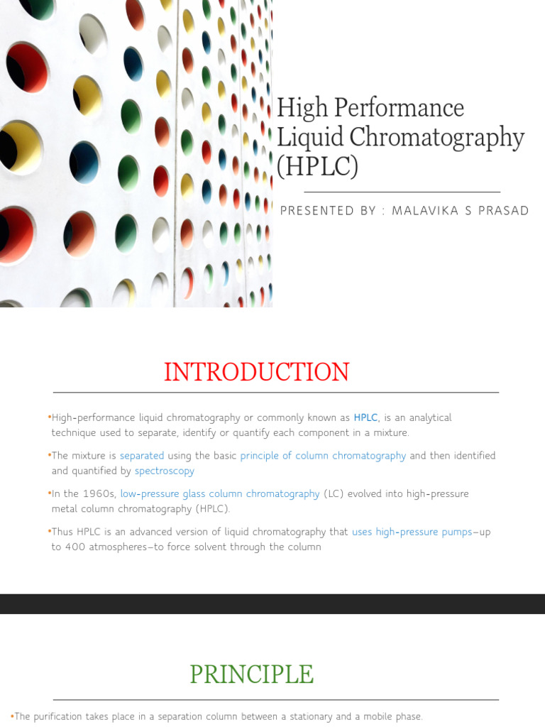 High Performance Liquid Chromatography (HPLC) | PDF | High Performance ...