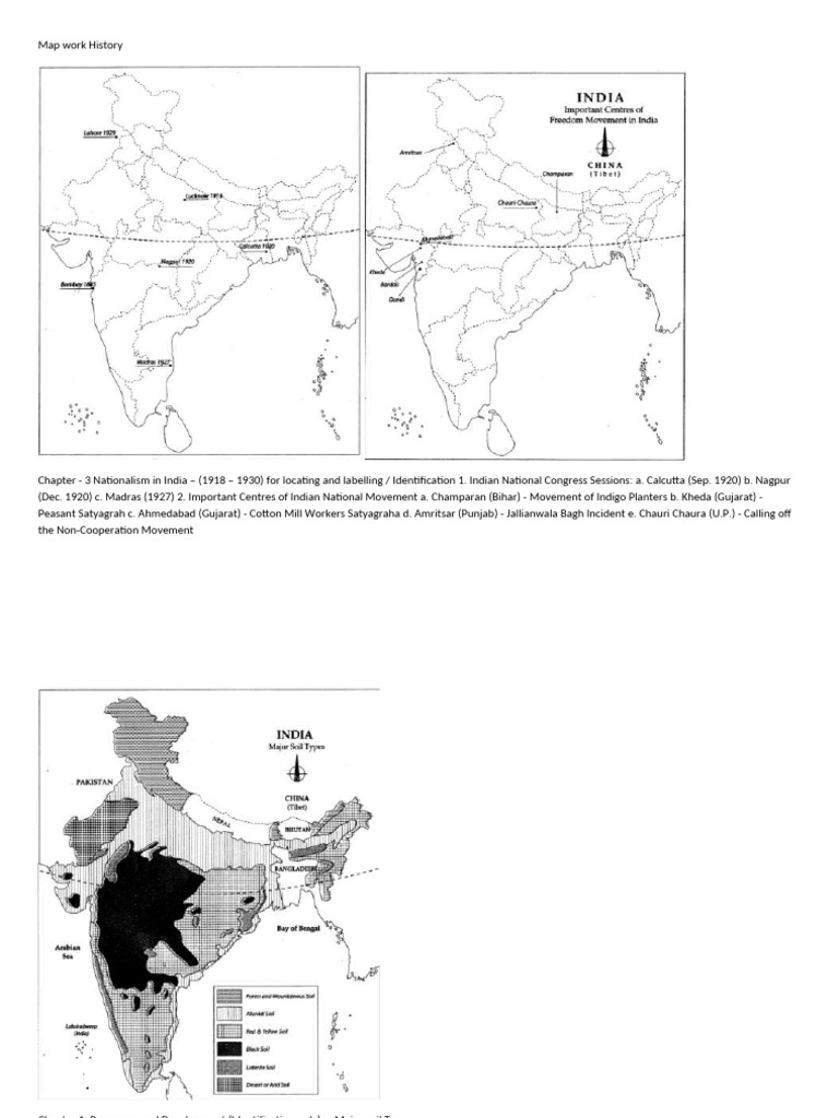 Map Work - Class X | PDF