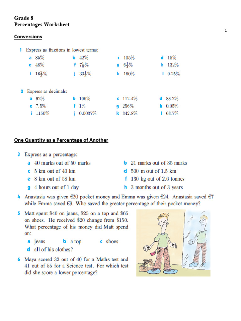 Percentages Worksheet | PDF
