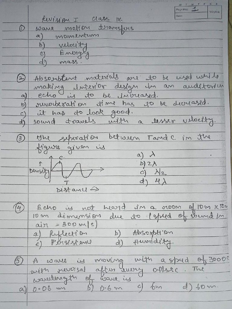 Physics Sound Worksheet | PDF