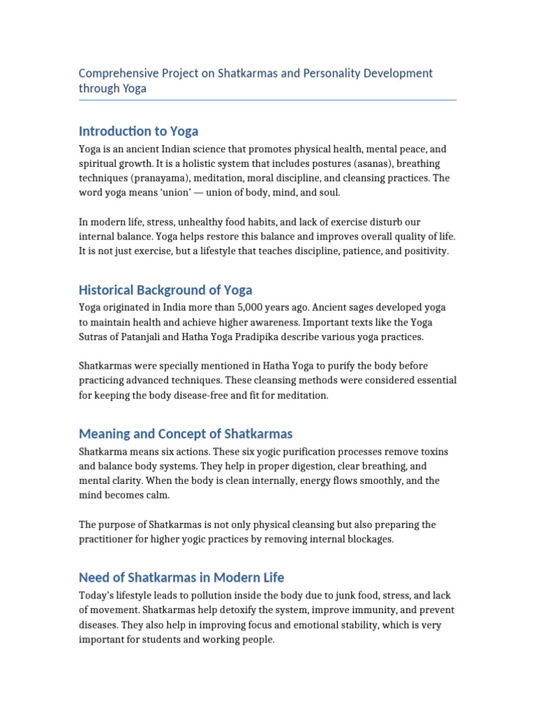 Yoga_Project_Final_Expanded | PDF | Yoga | Hatha Yoga