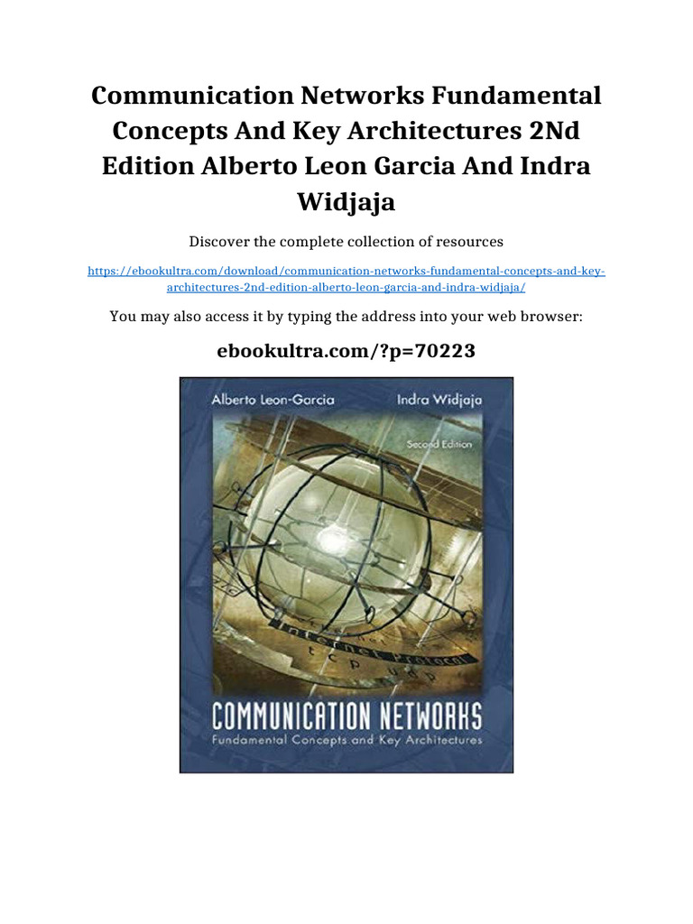 Communication Networks Fundamental Concepts and Key Architectures 2nd ...
