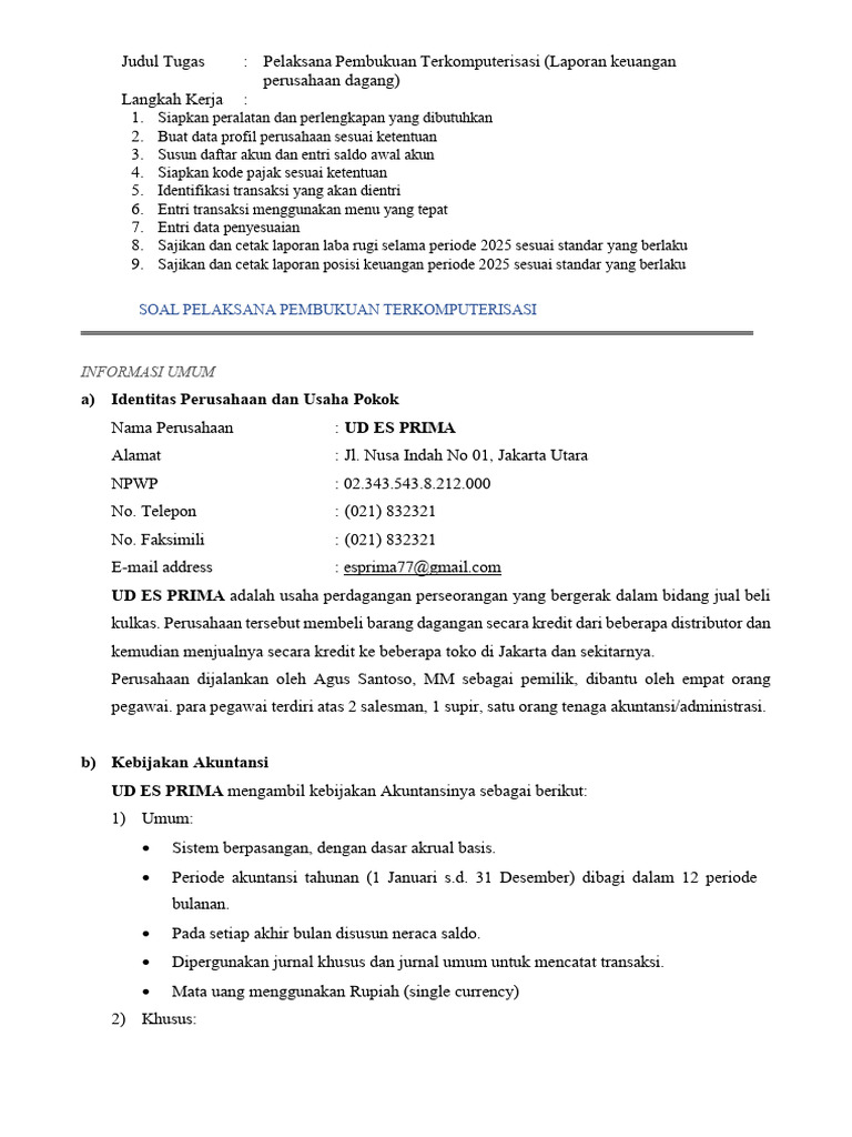 UD. Es Prima 2025-2026 Kompak | PDF