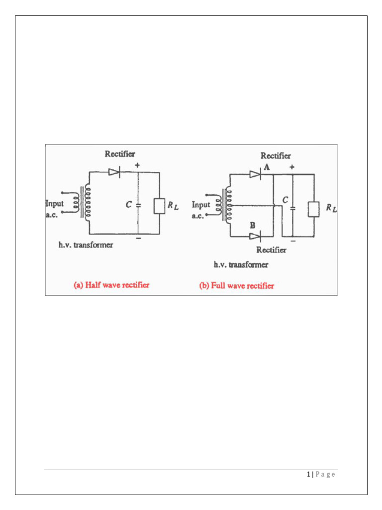 Full Wave and Half Wave Rectifier | PDF | Rectifier | Diode