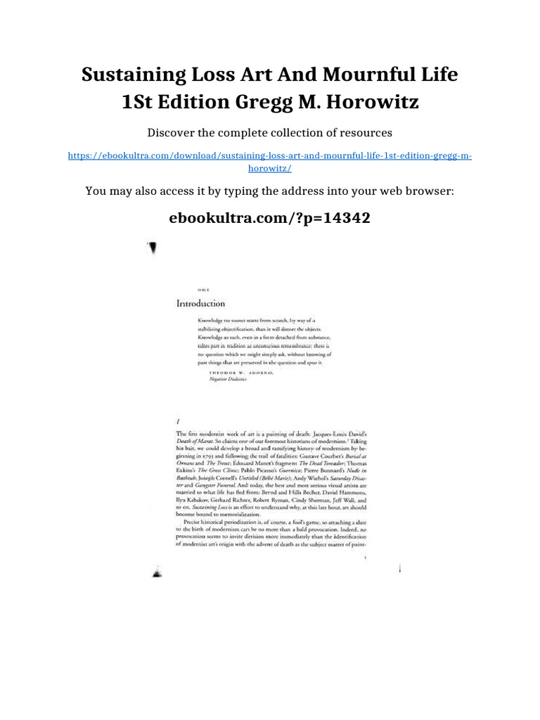 Sustaining Loss Art and Mournful Life 1st Edition Gregg M. Horowitz ...