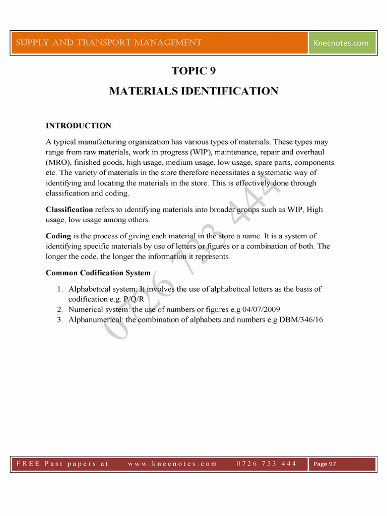 Materials Identification | PDF