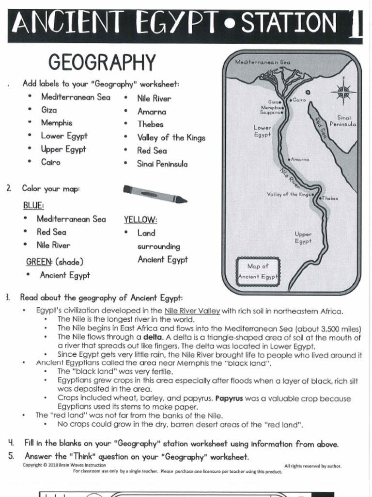 Ancient Egypt Rotation Station Directions and Sheets | PDF
