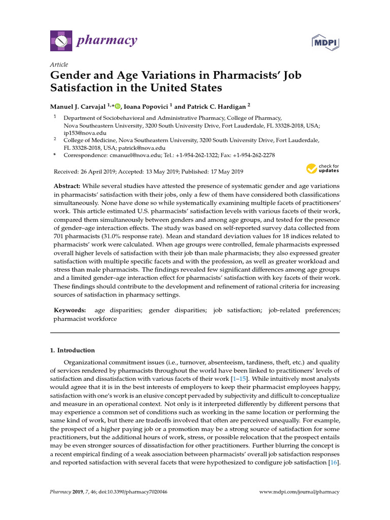 Manuel J. Carvajal 2019 | PDF | Pharmacist | Survey Methodology