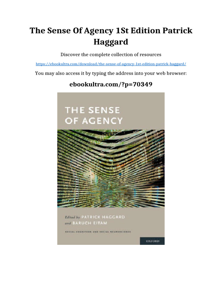 The Sense of Agency 1st Edition Patrick Haggard Full Chapters Included ...