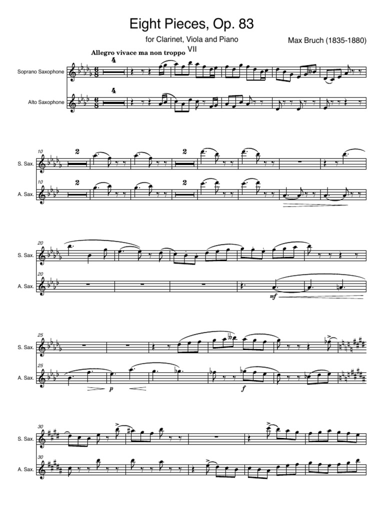 Eight Pieces Max Bruch | PDF | Classical Music | Music Technology