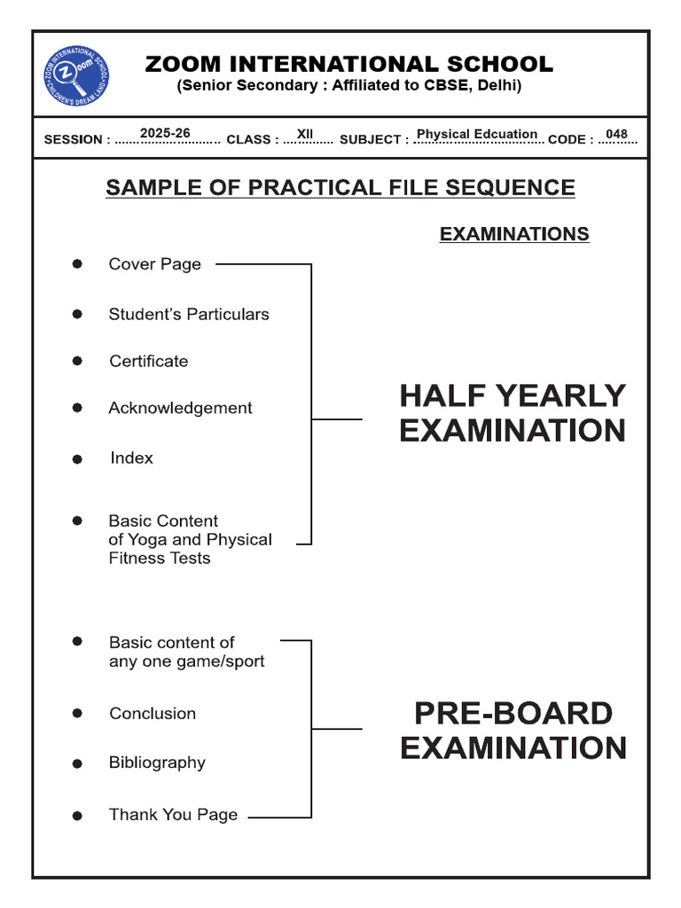 7434xii - Physical Education - Project - term-II With File Sequence ...