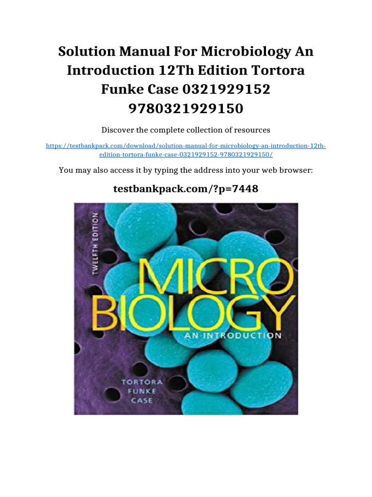 Solution Manual for Microbiology An Introduction 12th Edition Tortora ...