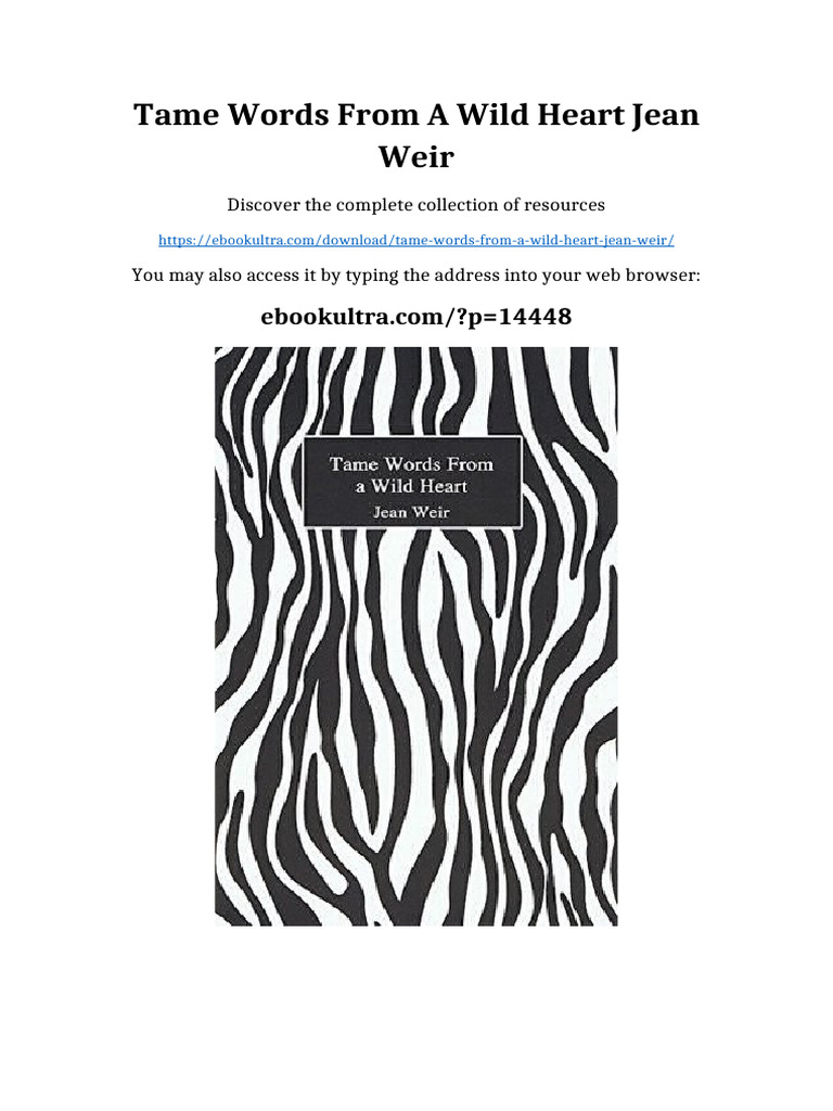 Tame Words from a Wild Heart Jean Weir sample | PDF | Anarchism