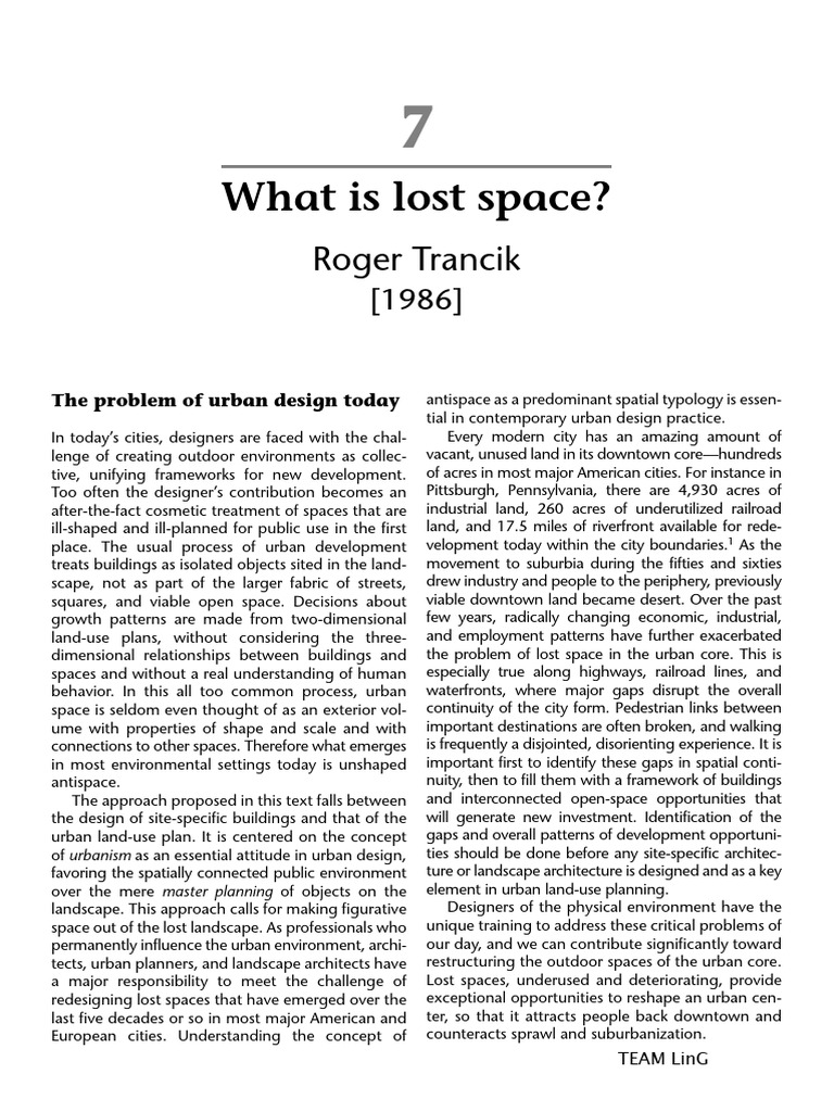 What Is Lost Space | PDF | Urban Design | Urban Renewal