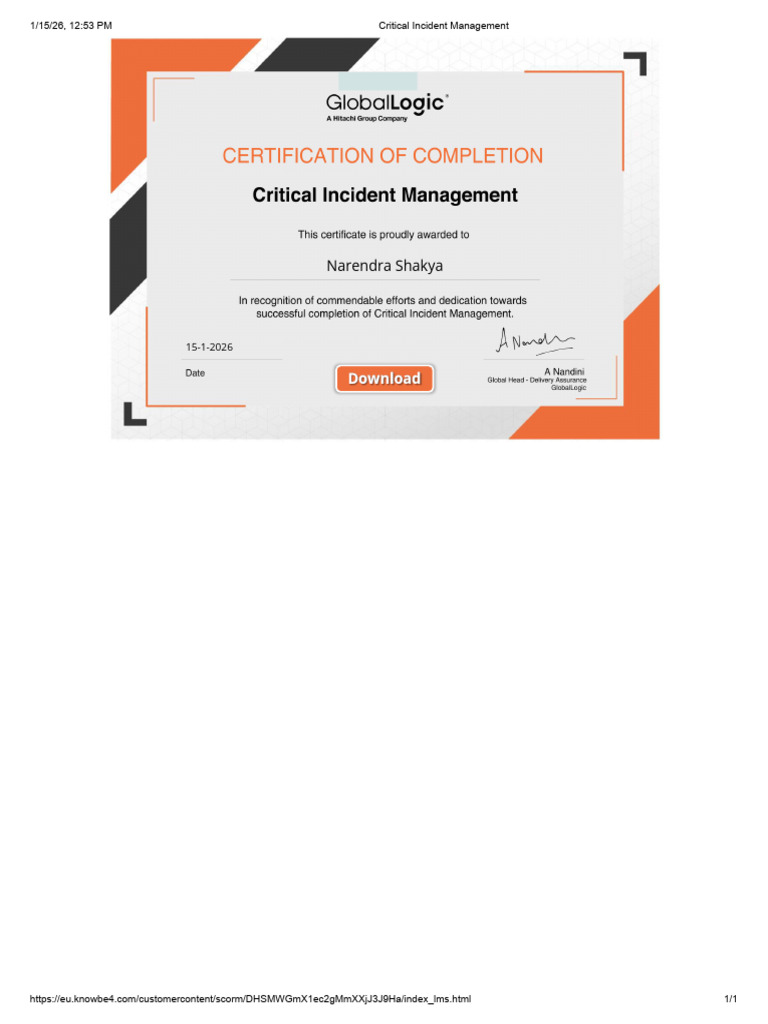 Critical Incident Management | PDF