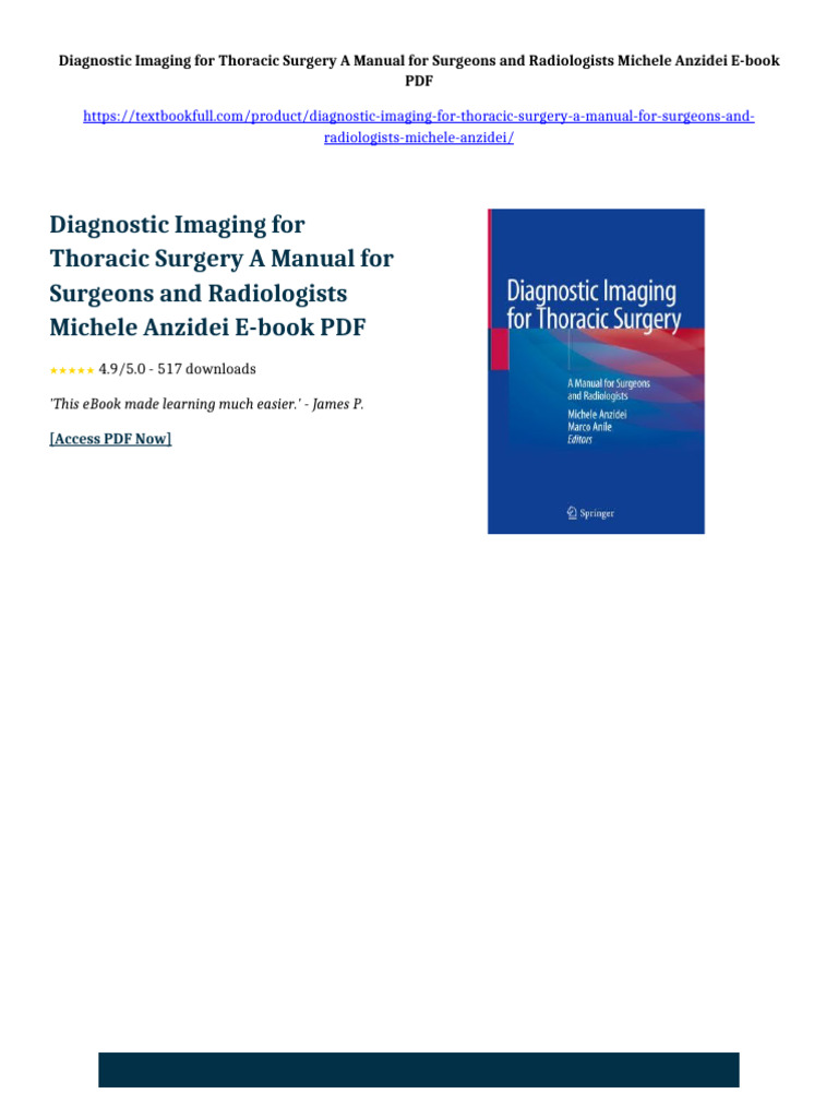 Diagnostic Imaging for Thoracic Surgery A Manual for Surgeons and ...