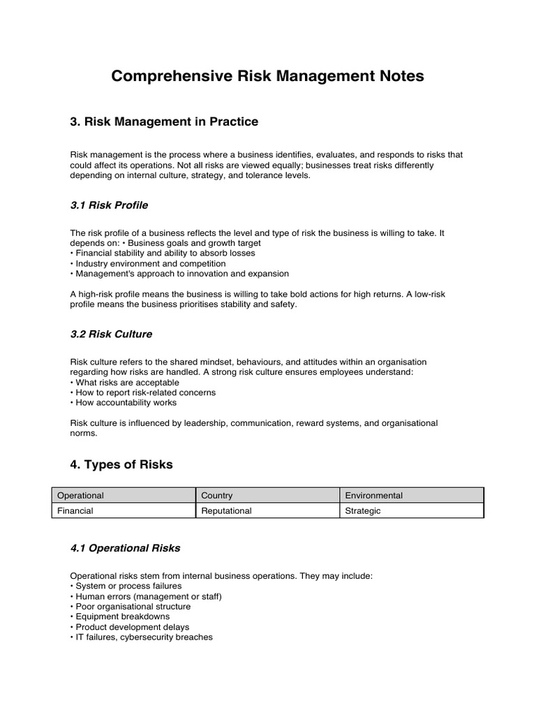Risk Management Notes Expanded PDF | PDF | Risk | Risk Management