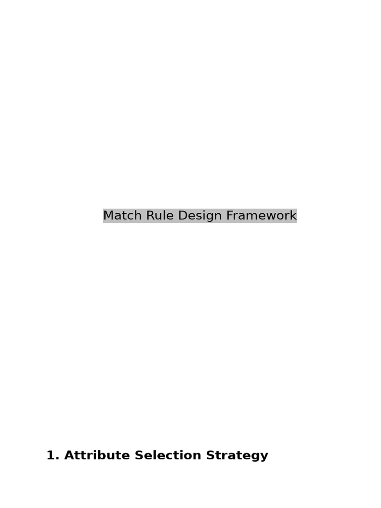 Match Rule Design Framework | PDF