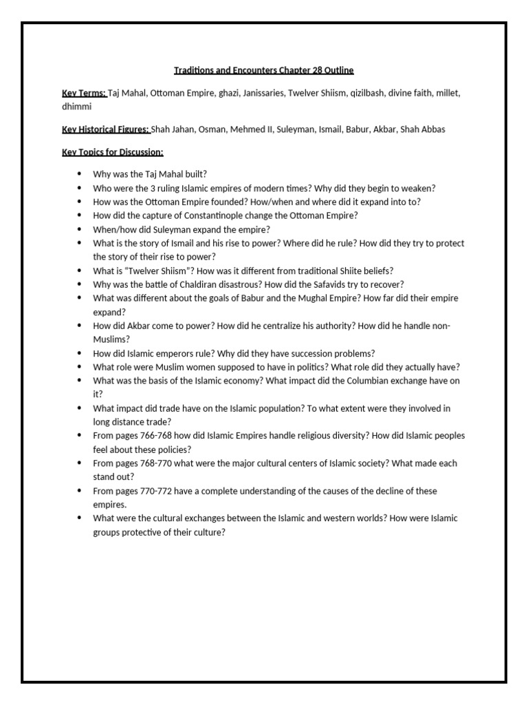Traditions and Encounters Chapter 28 Outline | PDF
