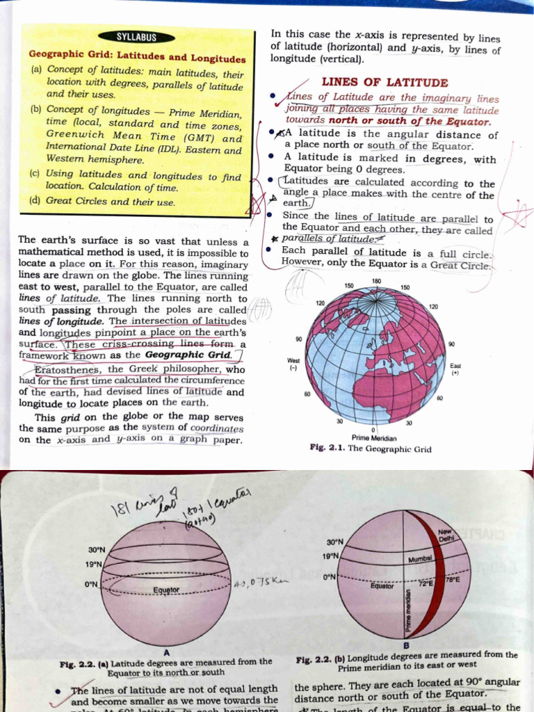 Ographic Grid - Markings | PDF | Latitude | Equator