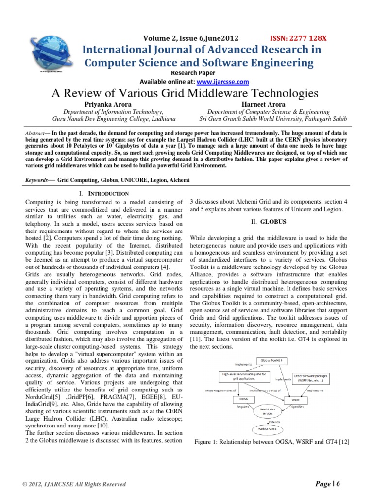 A Review of Various Grid Middleware Technologies | PDF | Grid Computing ...