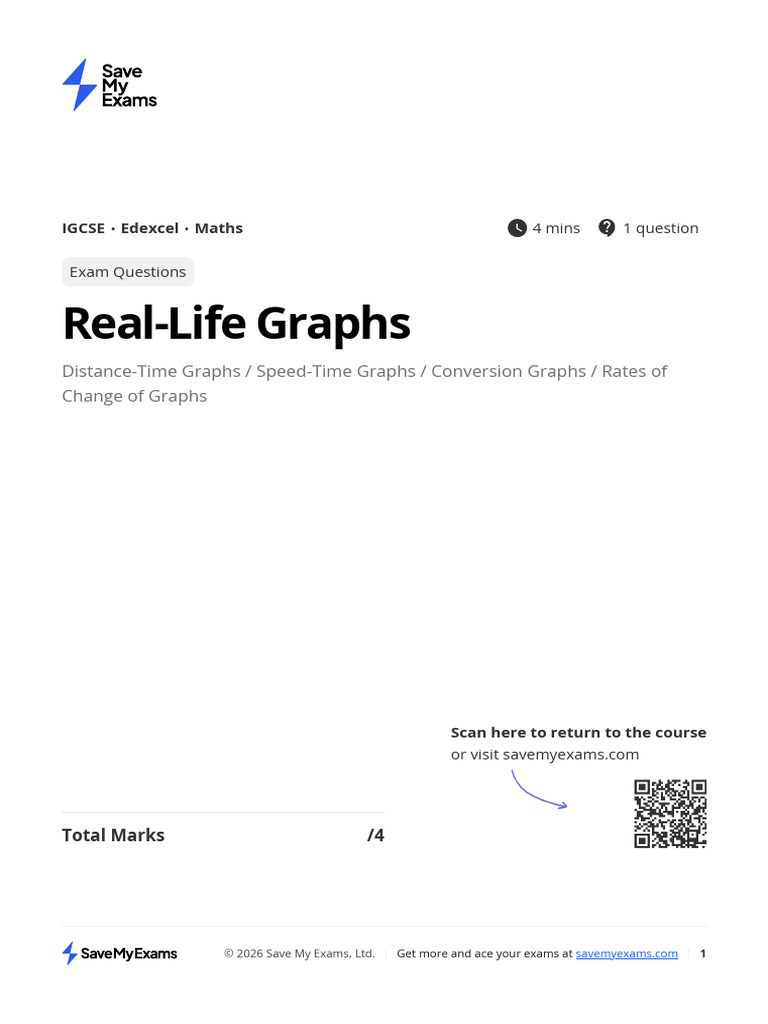 Exam Questions - Real Life Graph | PDF